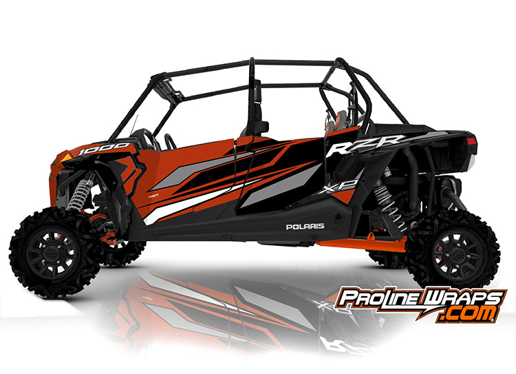 2020 Polaris RZR XP4 1000 EPS Four Door Factory Graphic Kit Orange Rus ...